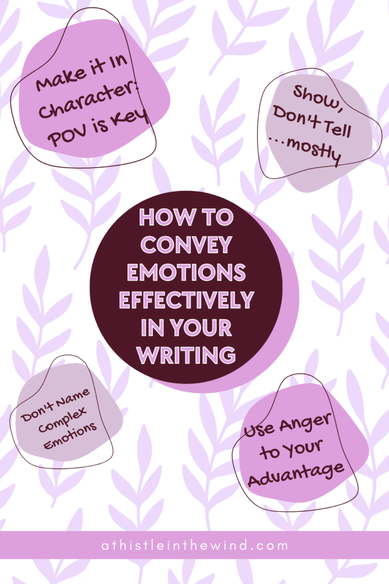 A Writer's Guide to Writing Emotions in Fiction | A Thistle in the Wind