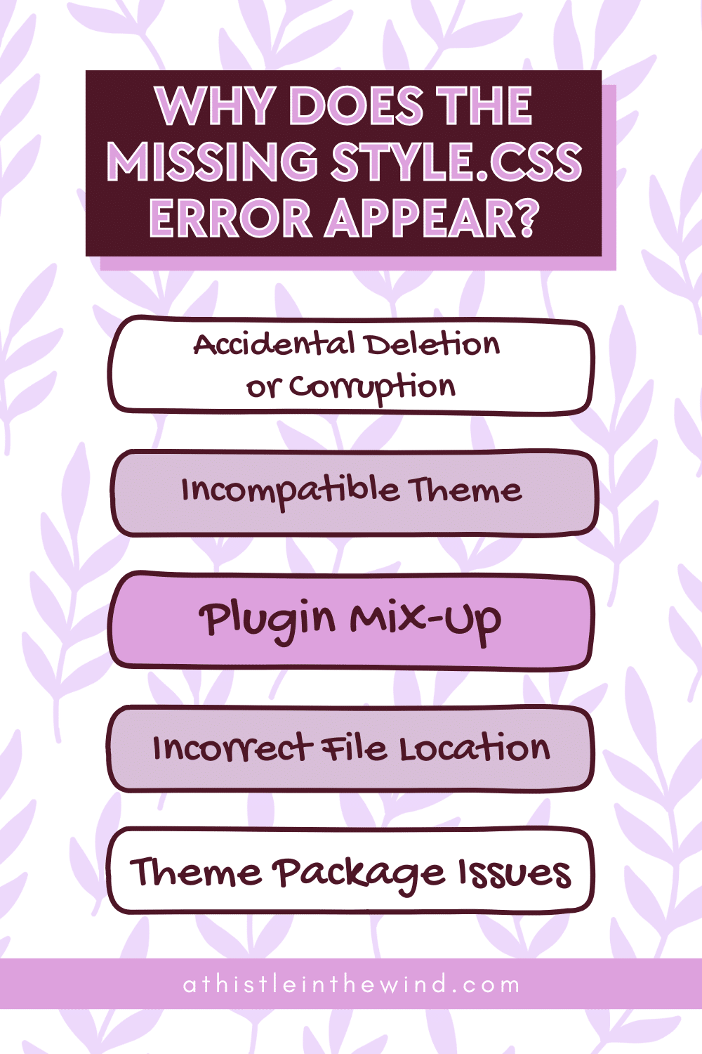 How to Fix the Theme Missing “style.css” Error - A Thistle in the Wind