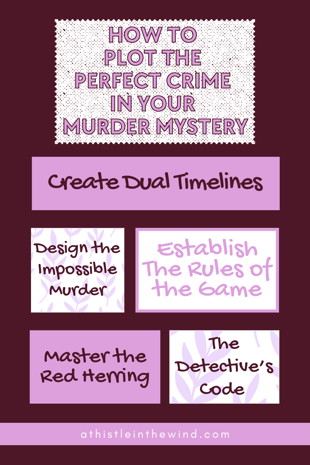 How to Write A Murder Mystery - A Thistle in the Wind